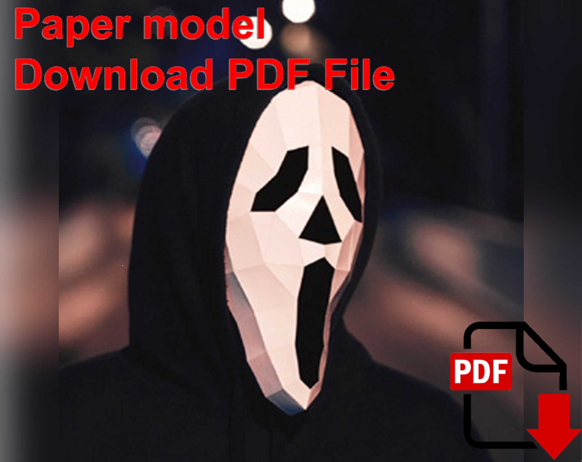 Scream Mask, Papercraft, 3D Paper Model, Animal, Zoo, Paper Craft ...