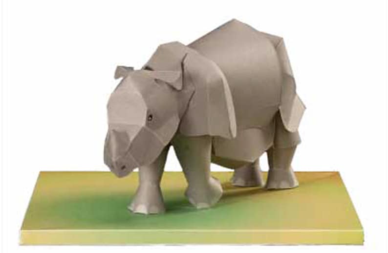 Great Indian Rhinoceros, Papercraft, 3D Paper Model, Animal, Zoo, Paper ...