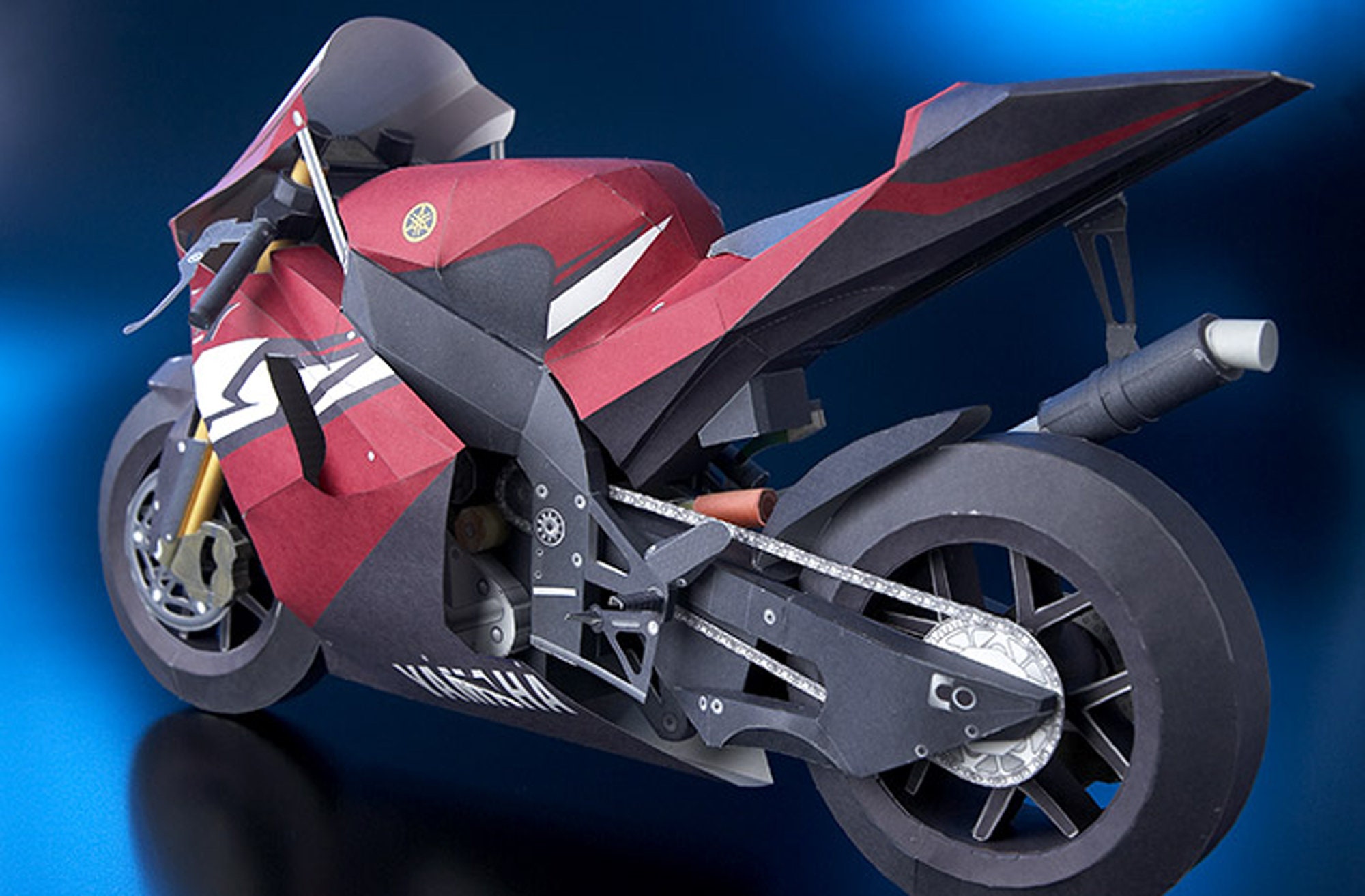 Yamaha YZR-M1 Realistic Papercraft 3D Paper Model, Motorcycle, Paper ...