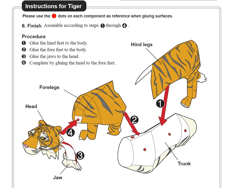 Tiger, Papercraft, 3D Paper Model, Animal, Zoo, Paper Craft, Template ...