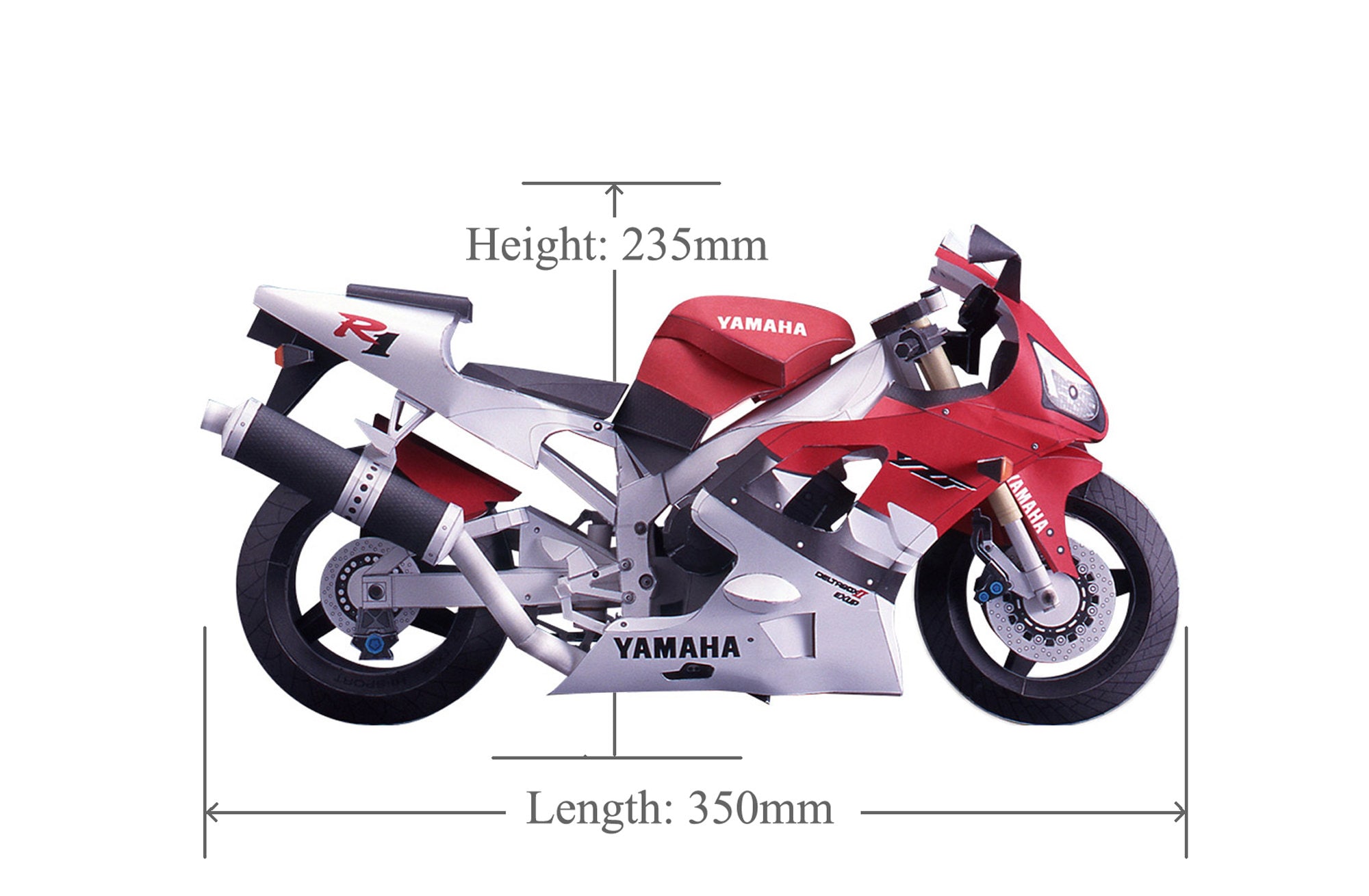 Yamaha YZF-R1 Realistic Papercraft 3D Paper Model, Motorcycle, Paper ...