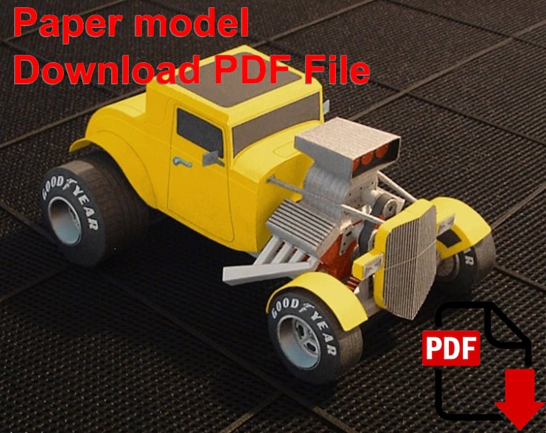 Ford Hot Rod, Papercraft, 3D Paper Model, Animal, Zoo, Paper Craft ...