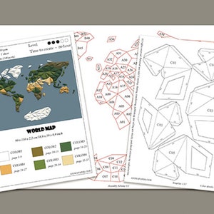 World Map, Papercraft, 3D Paper Model, Animal, Zoo, Paper Craft ...