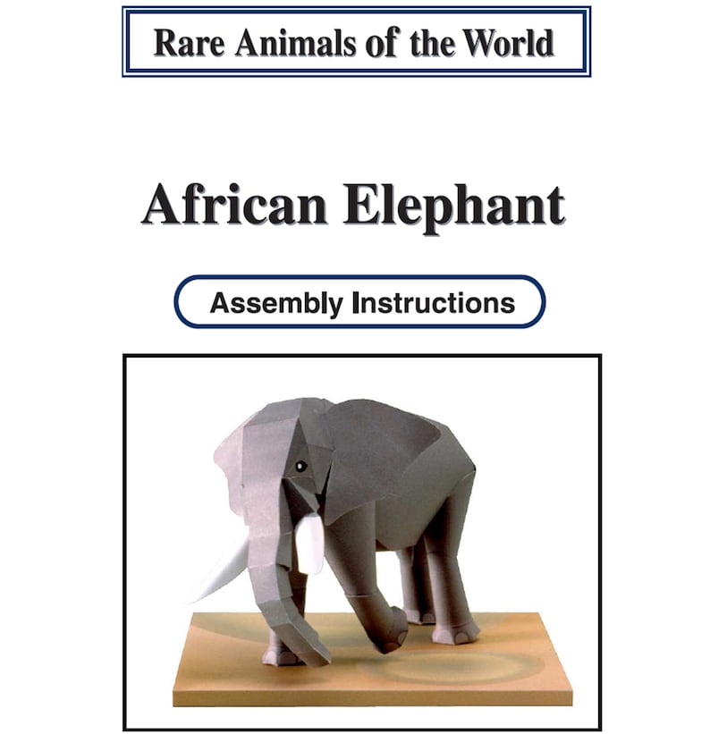 African Elephant, Papercraft, 3D Paper Model, Animal, Zoo, Paper Craft ...