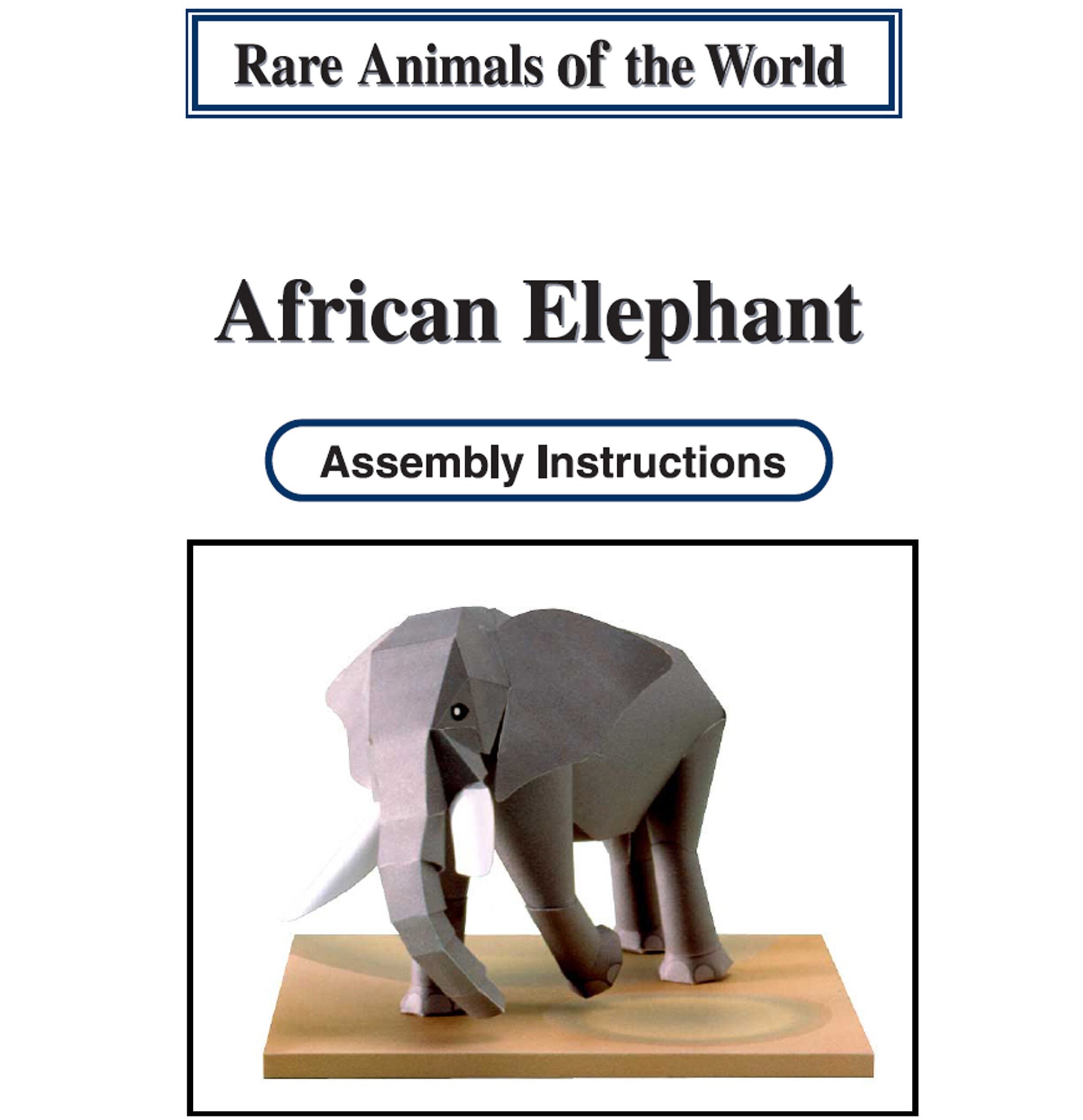 African Elephant, Papercraft, 3D Paper Model, Animal, Zoo, Paper Craft ...