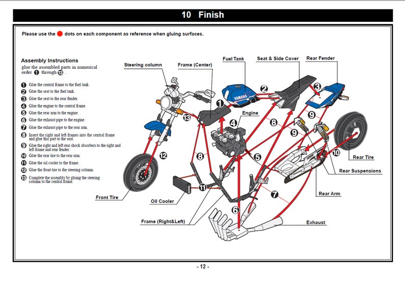 Yamaha XJR1300 Realistic Papercraft 3D Paper Model, Motorcycle, Paper ...
