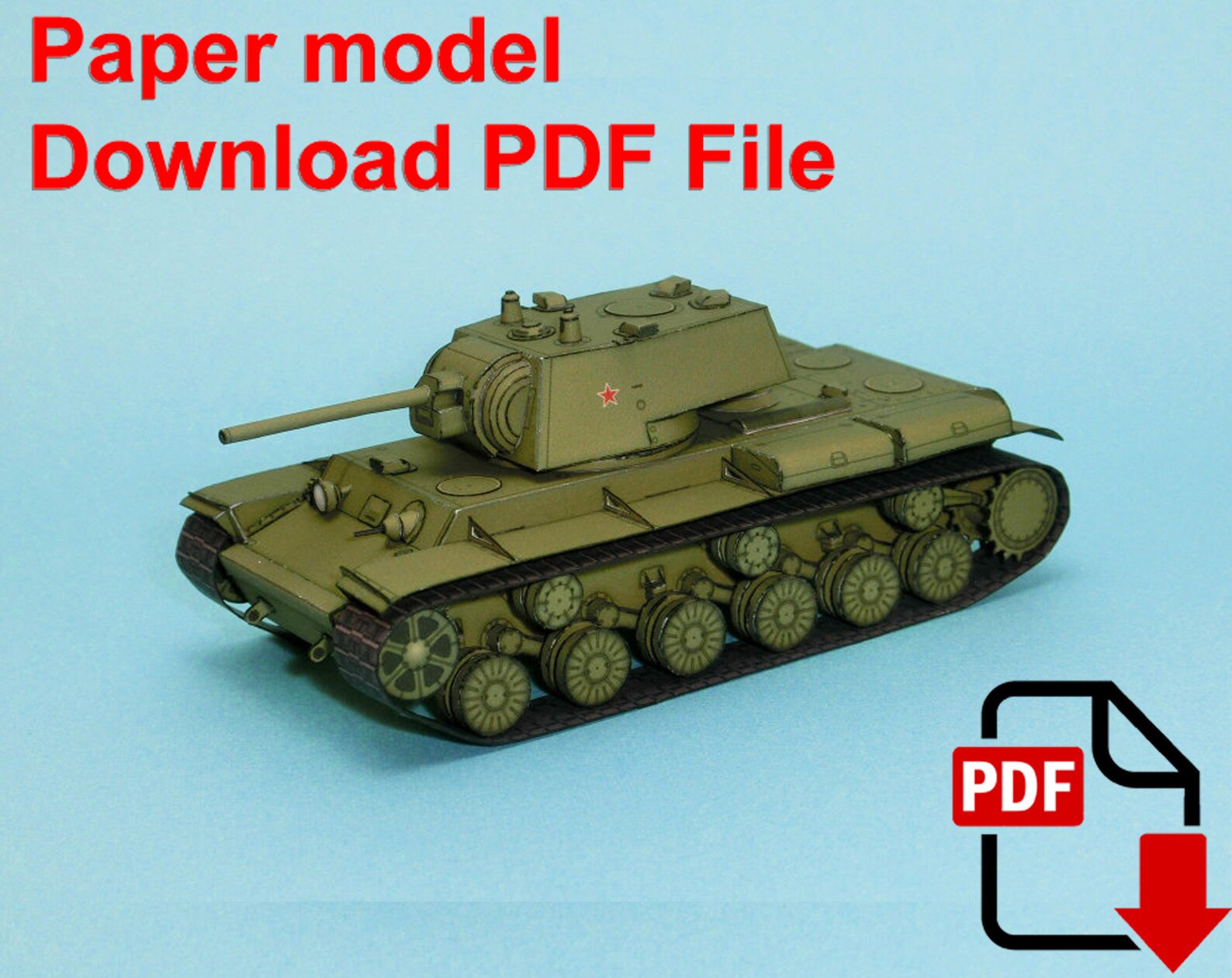KV-1, Papercraft, 3D Paper Model, Soldier, Tank, Paper Craft, Template ...