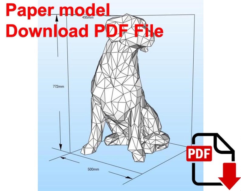 Labrador, Papercraft, 3D Paper Model, Animal, Zoo, Paper Craft ...