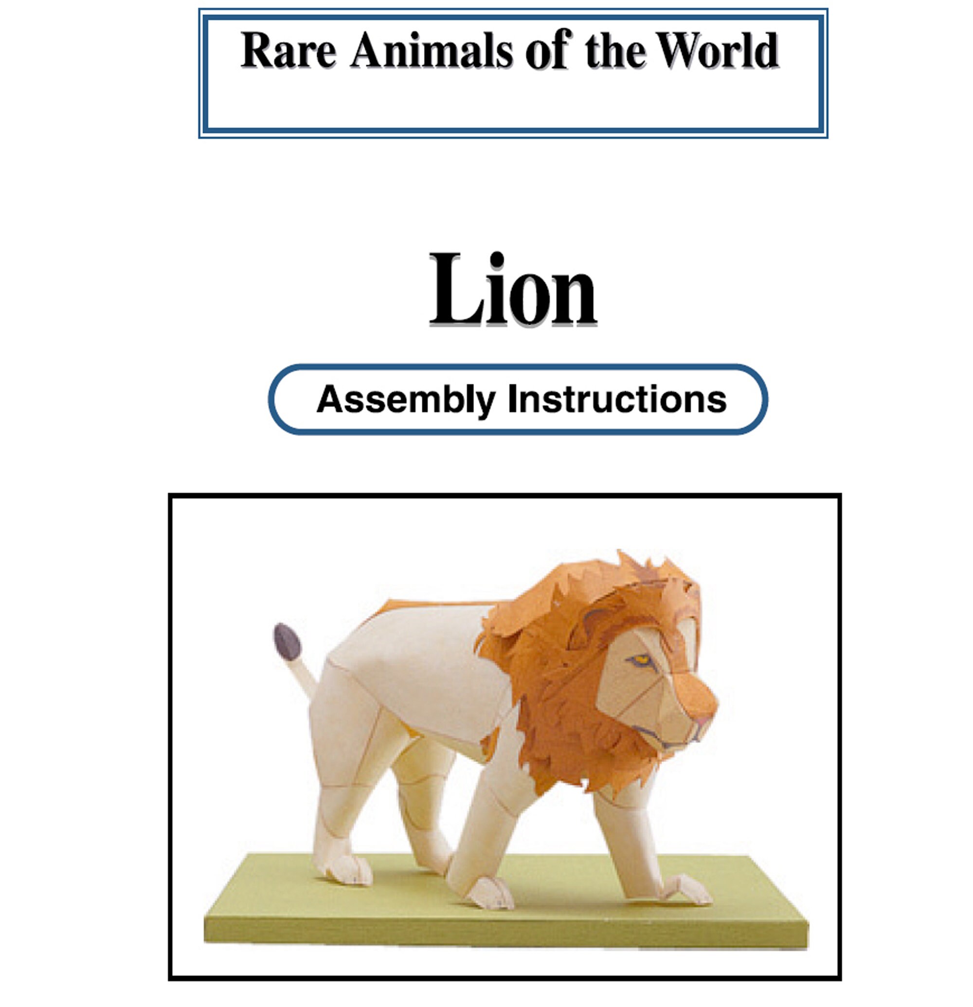Lion, Papercraft, 3D Paper Model, Animal, Zoo, Paper Craft, Template ...