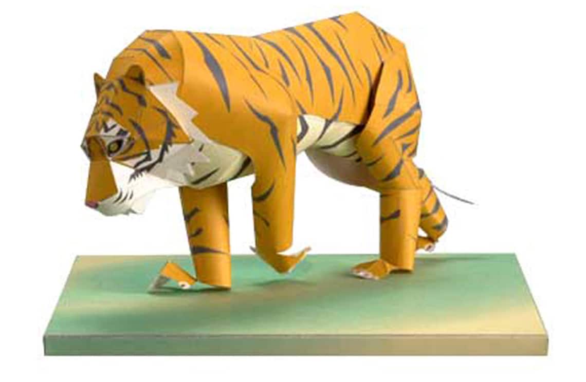 Tiger, Papercraft, 3D Paper Model, Animal, Zoo, Paper Craft, Template ...