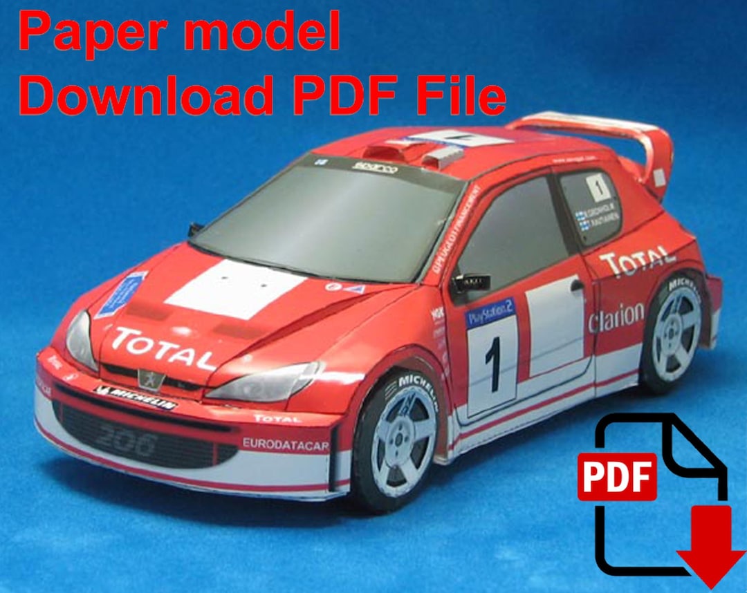 206 WRC, Papercraft, 3D Paper Model, Animal, Zoo, Paper Craft, Template ...