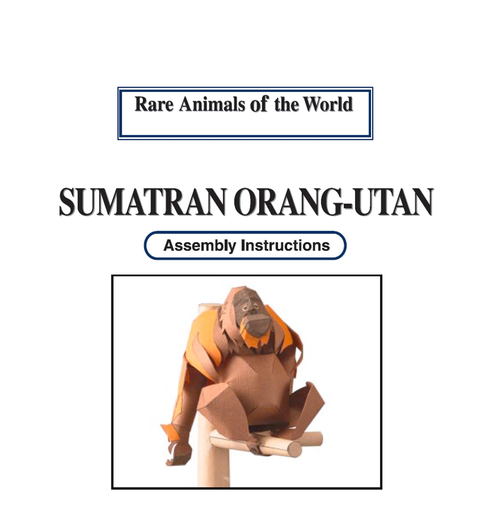 SUMATRAN ORANGUTAN, Papercraft, 3D Paper Model, Animal, Zoo, Paper ...