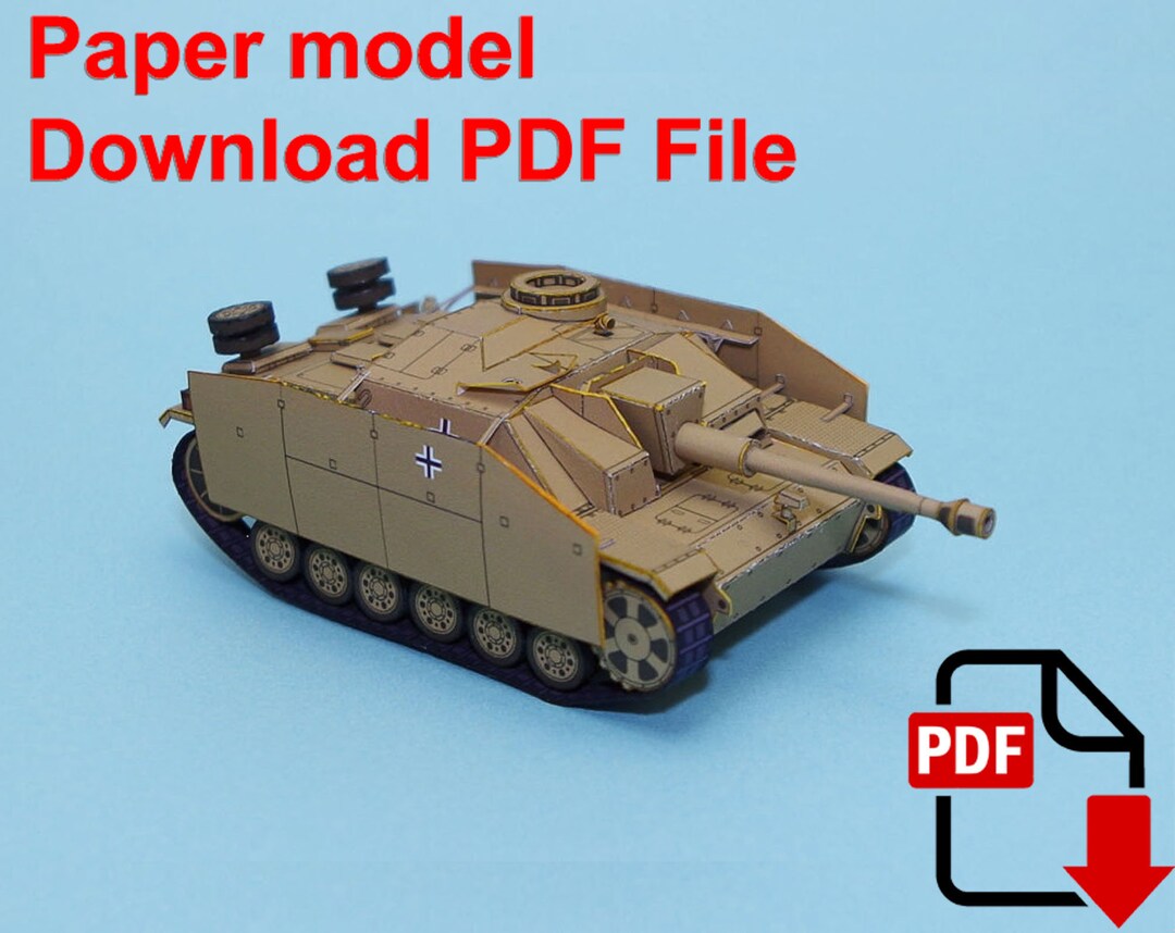 Assault Gun G Type, Papercraft, 3D Paper Model, Soldier, Tank, Paper ...