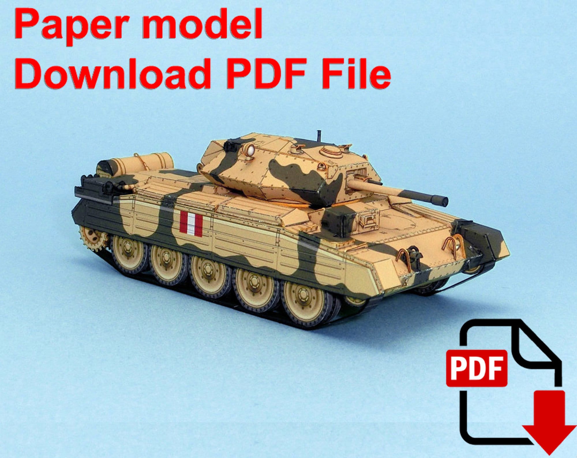 Crusader MK3-1, Papercraft, 3D Paper Model, Soldier, Tank, Paper Craft ...