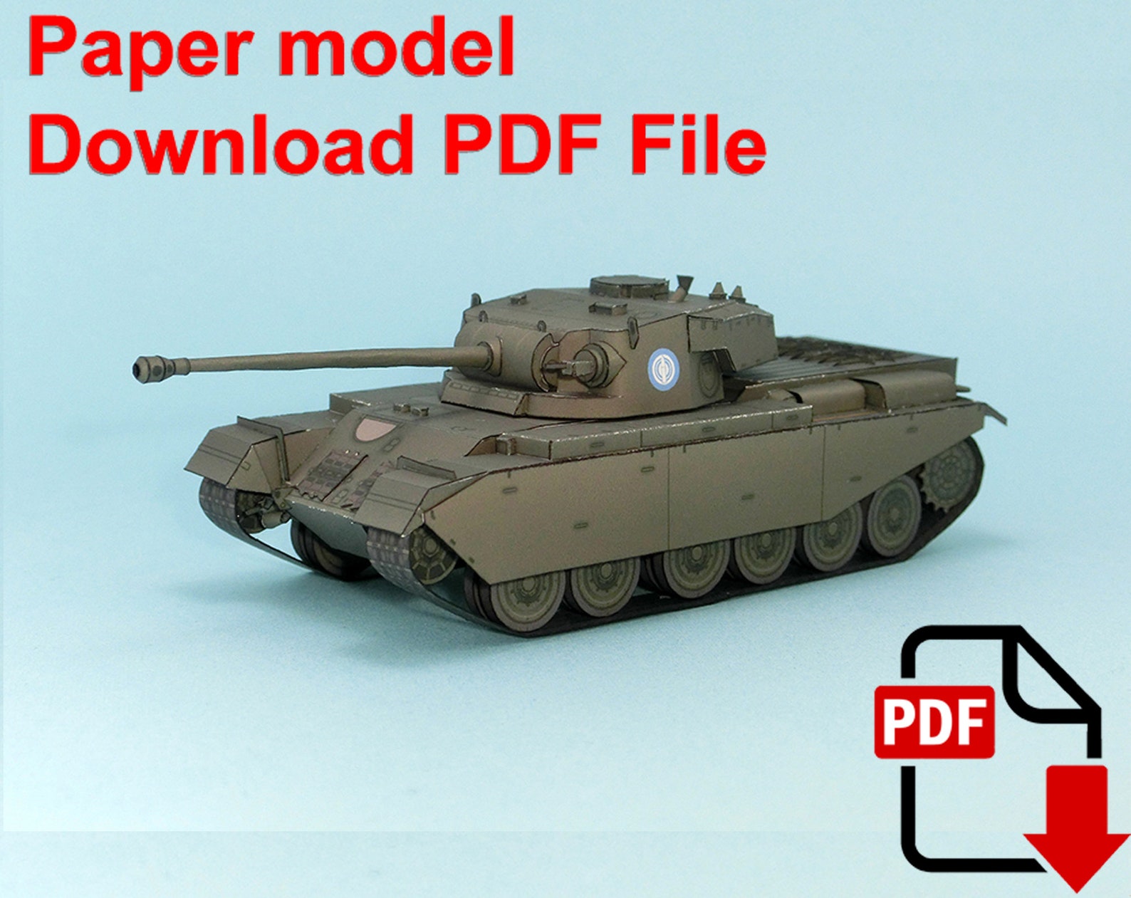 A41 Centurion Tank Paper Model, DIY 3D Papercraft (PDF Template) - Etsy