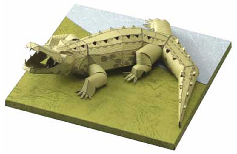Cuban Crocodile, Papercraft, 3D Paper Model, Animal, Zoo, Paper Craft ...