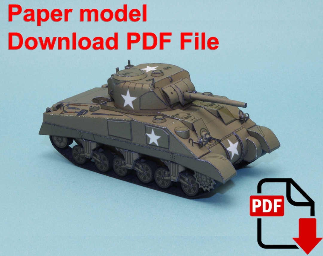 M4 Sheman, Papercraft, 3D Paper Model, Soldier, Tank, Paper Craft ...