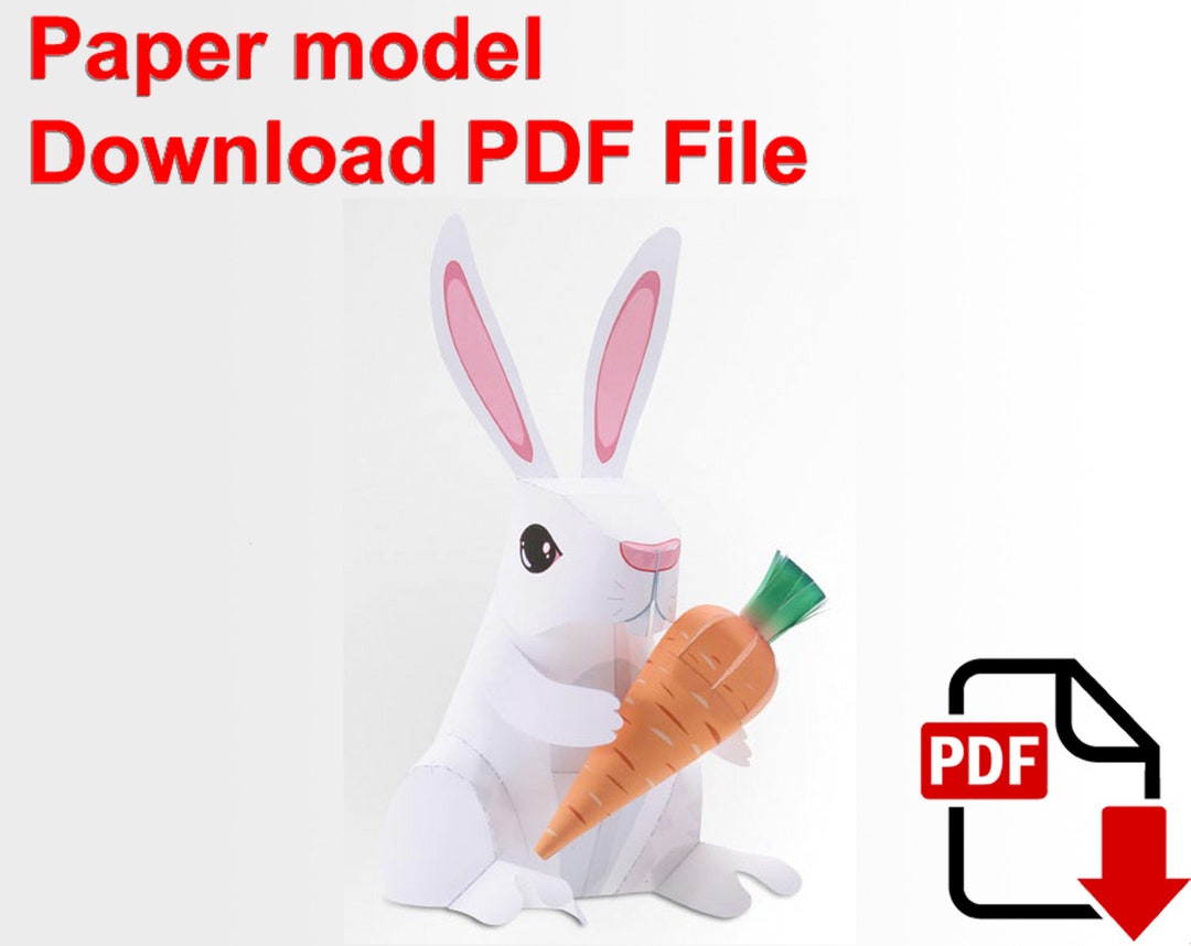 Easter Rabbit, Papercraft, 3D Paper Model, Animal, Zoo, Paper Craft ...