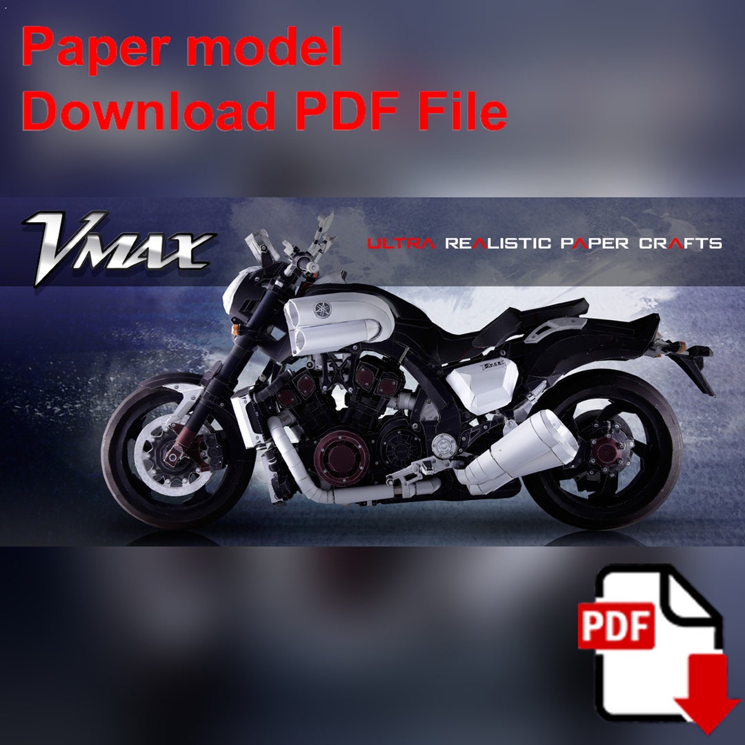 Yamaha Vmax Ultra Realistic Papercraft, 3D Paper Model, Motorcycle, Paper Craft, Template PDF ...