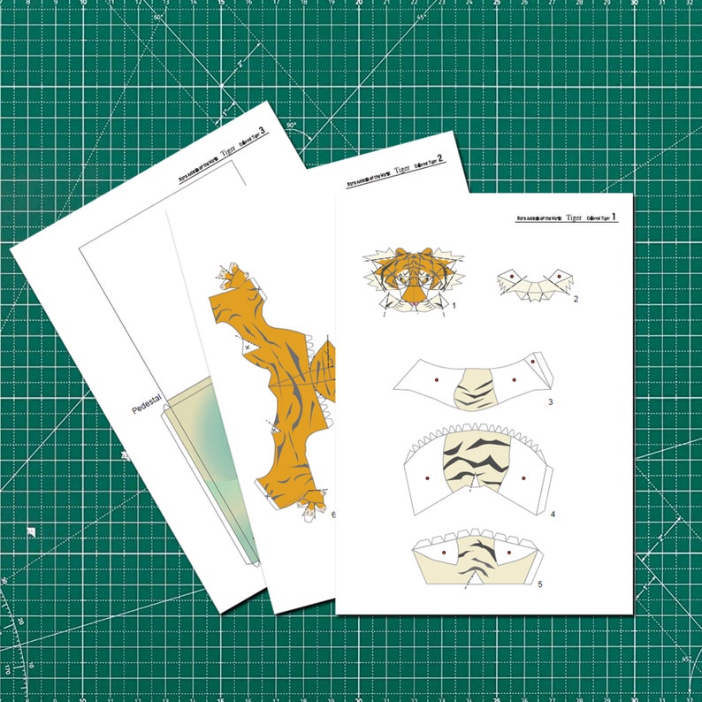 Tiger, Papercraft, 3D Paper Model, Animal, Zoo, Paper Craft, Template ...