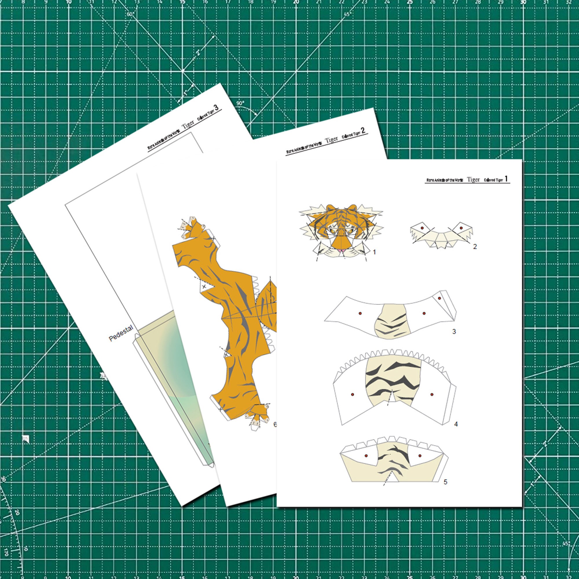 Tiger, Papercraft, 3D Paper Model, Animal, Zoo, Paper Craft, Template ...