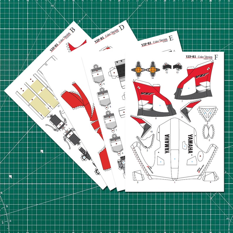 Yamaha YZF-R1 Realistic Papercraft 3D Paper Model, Motorcycle, Paper ...