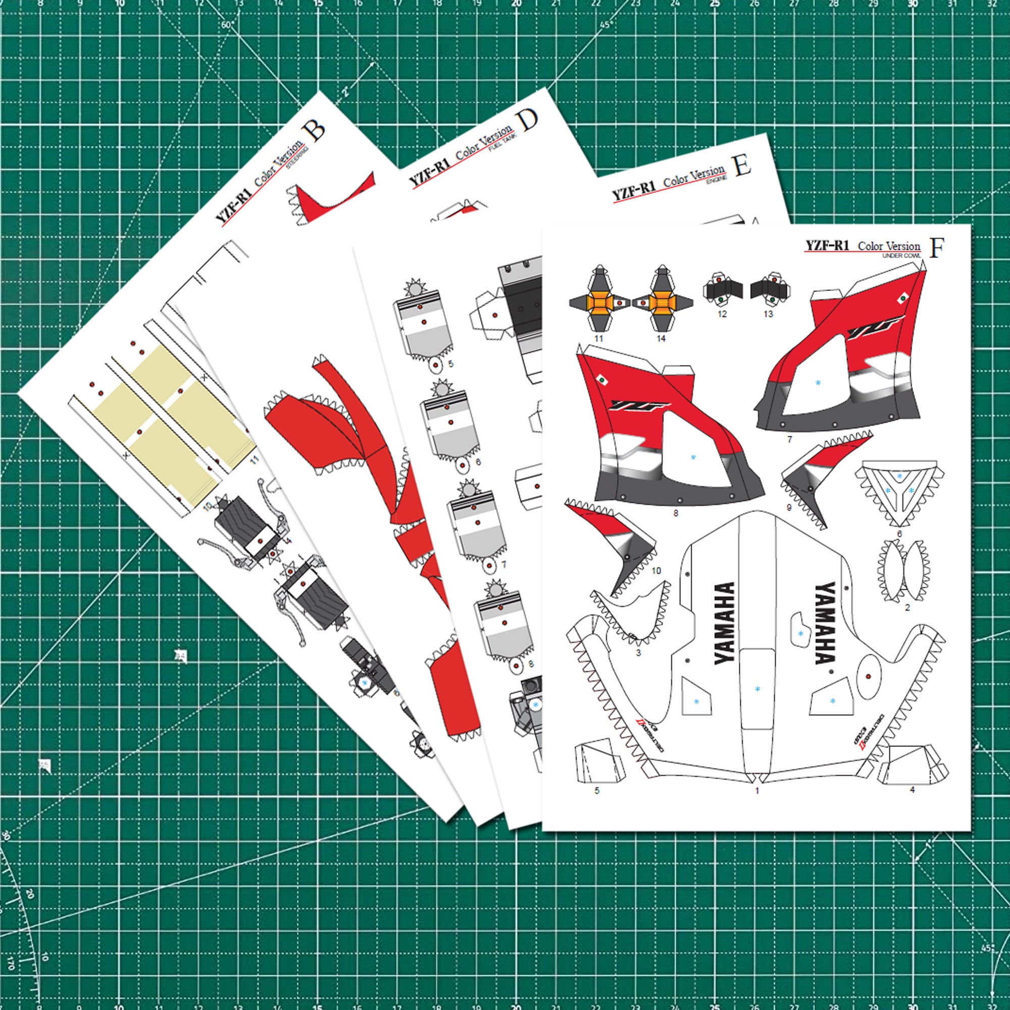 Yamaha YZF-R1 Realistic Papercraft 3D Paper Model, Motorcycle, Paper ...