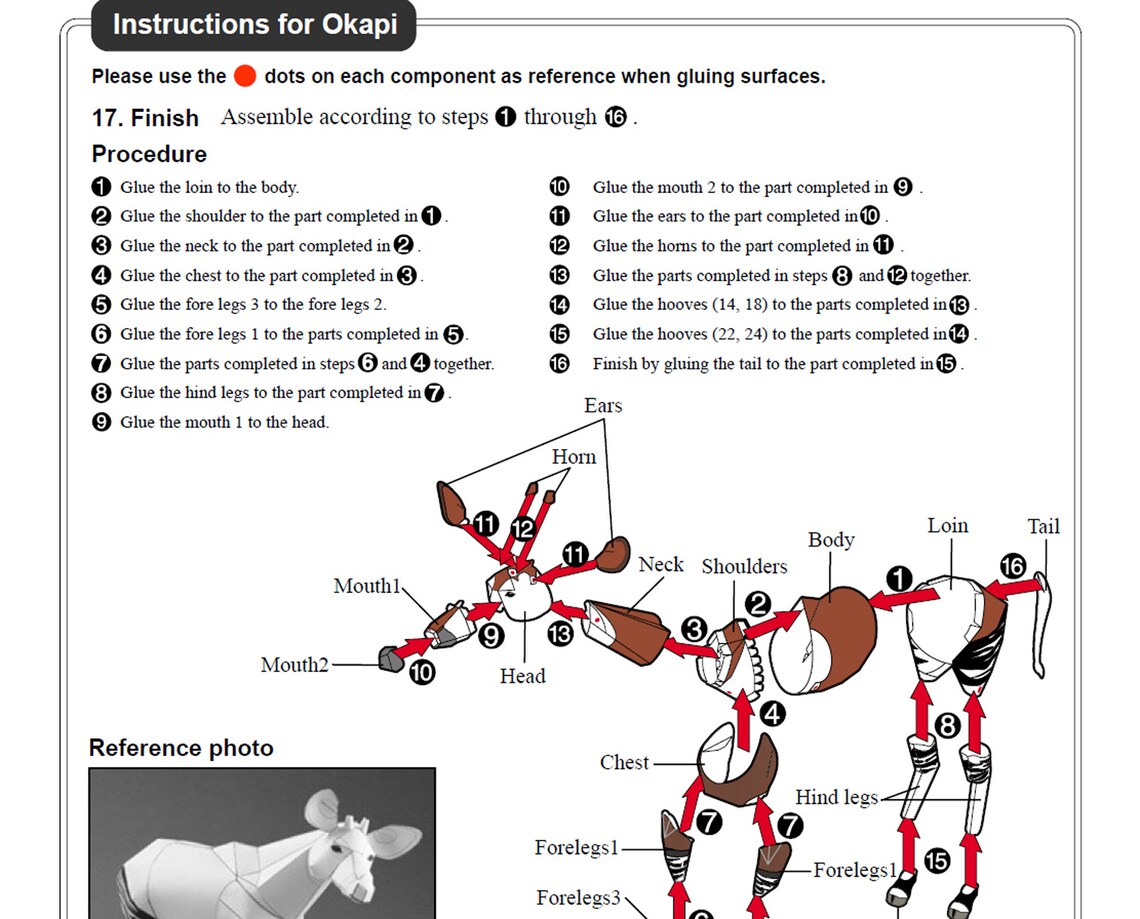 Okapi, Papercraft, 3D Paper Model, Animal, Zoo, Paper Craft, Template ...