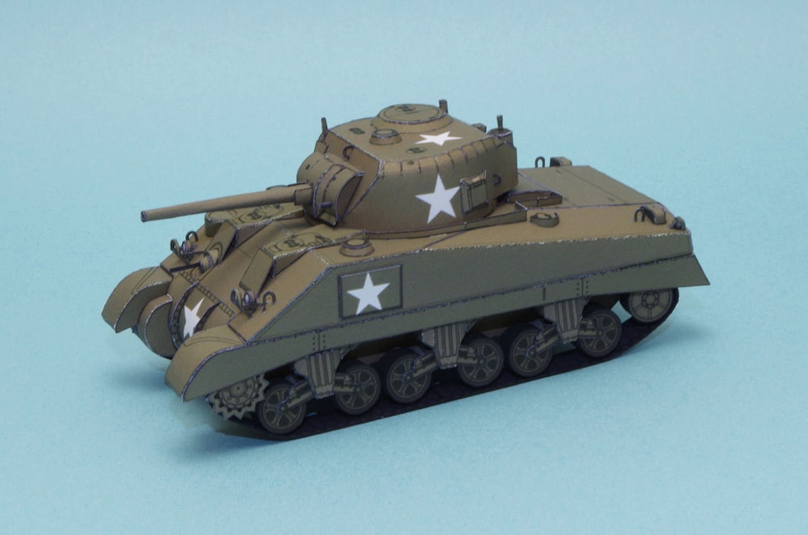 M4 Sherman Tank Paper Model, 3D Papercraft (PDF Template) - Etsy