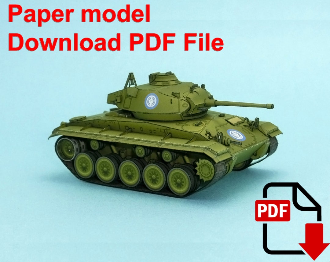 M24 Chaffee, Papercraft, 3D Paper Model, Soldier, Tank, Paper Craft ...