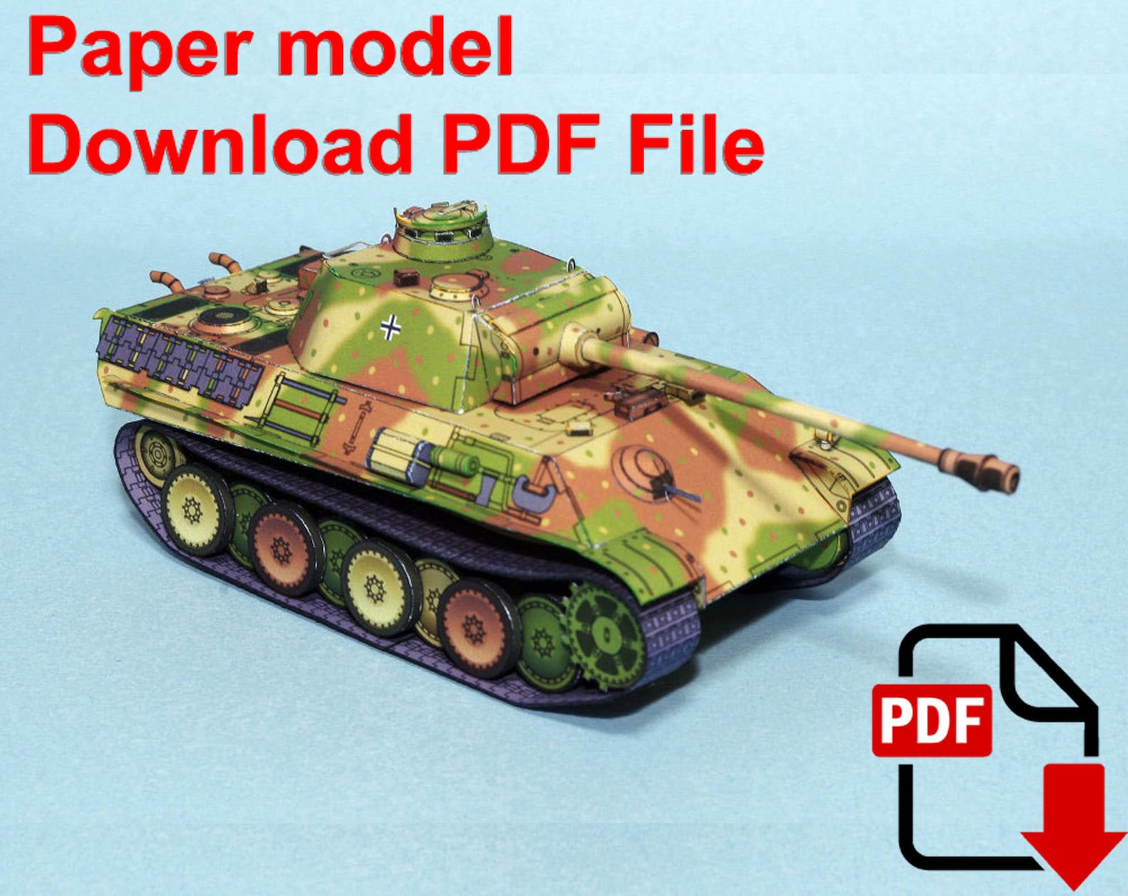 Panther G Tank Paper Model, 3D Papercraft (PDF Template) - Etsy
