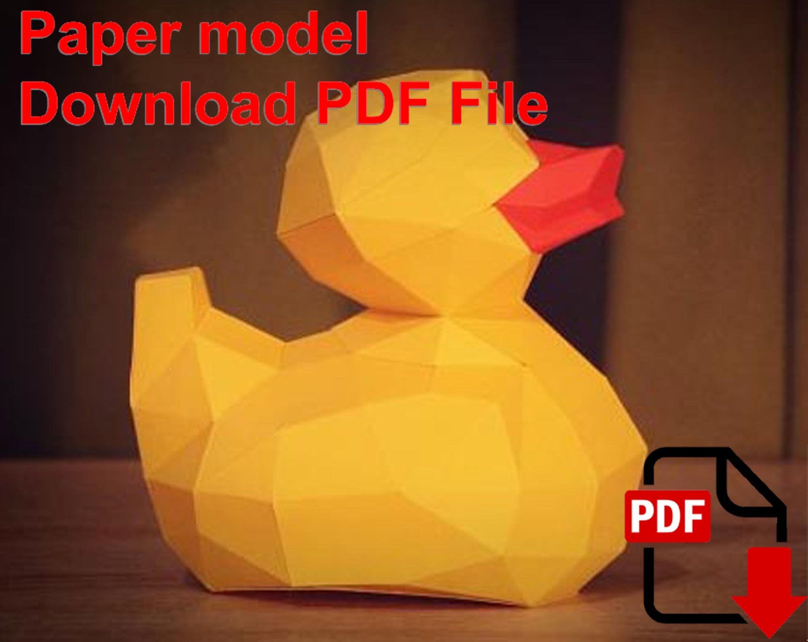 Toy Duck, Papercraft, 3D Paper Model, Animal, Zoo, Paper Craft ...