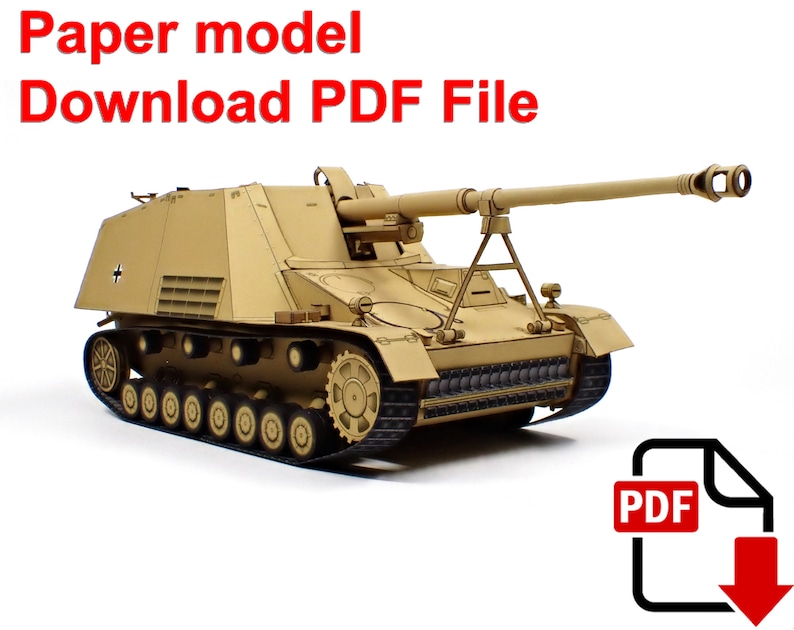 Nashorn, Papercraft, 3D Paper Model, Soldier, Tank, Paper Craft ...