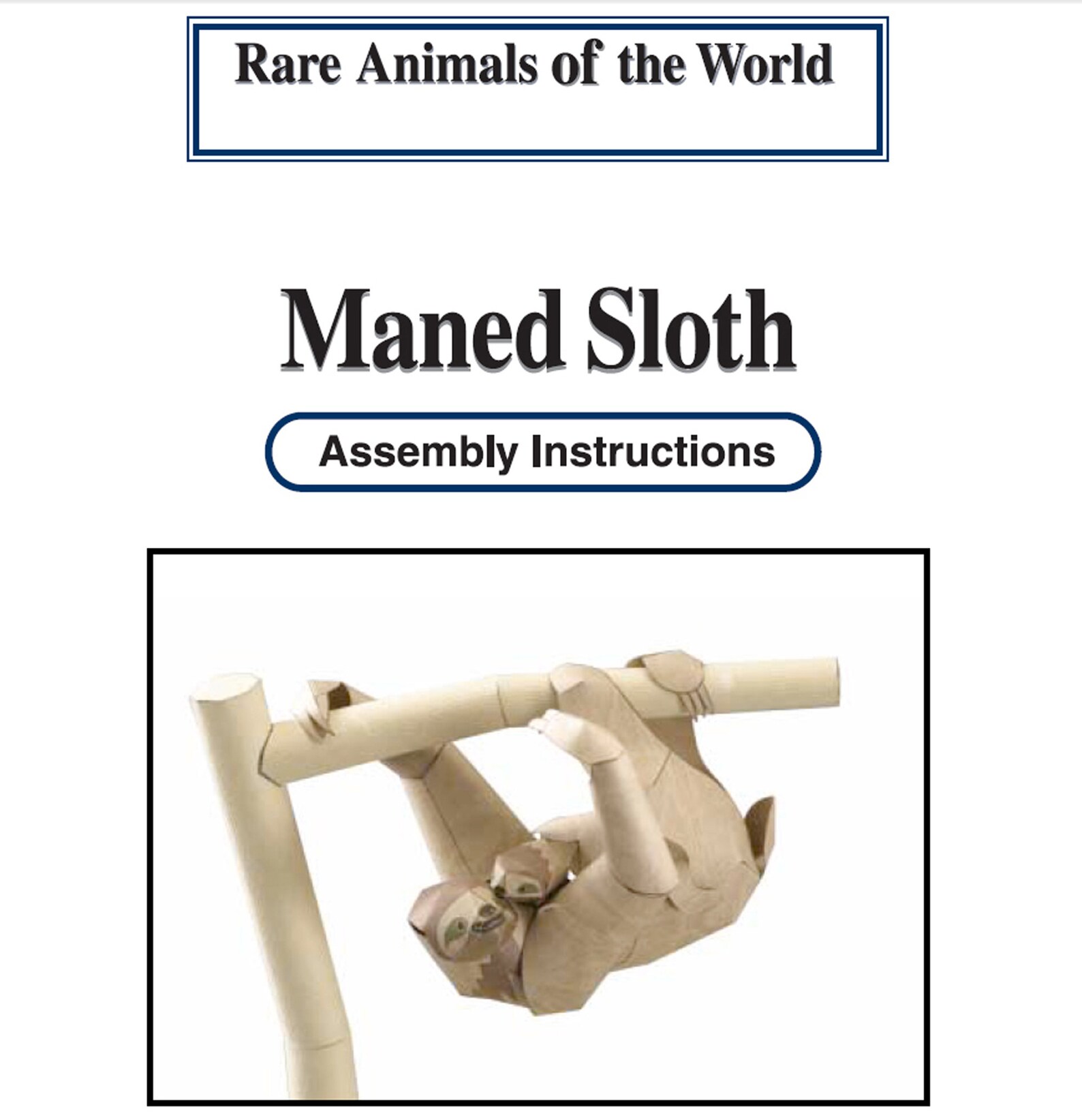 Maned Sloth, Papercraft, 3D Paper Model, Animal, Zoo, Paper Craft ...