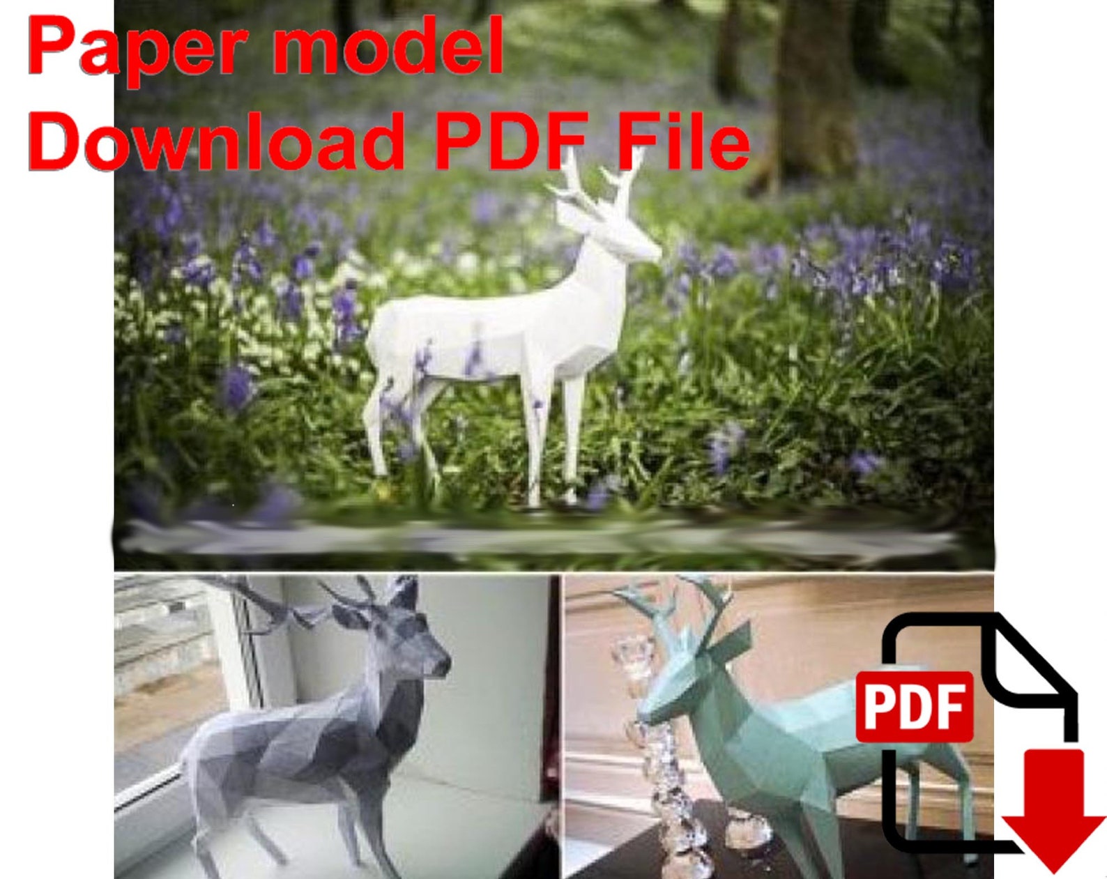 Papercraft, 3D Paper Model, Animal, Zoo, Paper Craft, Template PDF, Diy ...