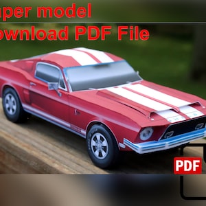 68 Shelby Mustang Papercraft, 3D Paper Model Template (PDF) - Etsy