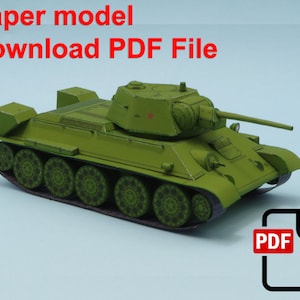 T34-76 Tank Paper Model, DIY 3D Papercraft (PDF Template) - Etsy