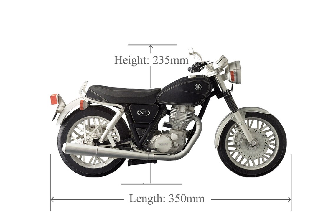 Yamaha SR400 Realistic Papercraft, 3D Paper Model, Motorcycle, Paper ...