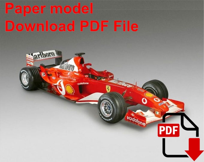 Ferrari F1 DIY 3D Papercraft Racecar Templates, Papercraft Model para ...