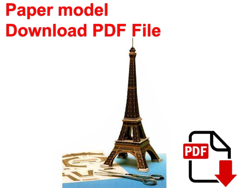 Eiffel Tower, Papercraft, 3D Paper Model, Animal, Zoo, Paper Craft, Template PDF, Diy Paper ...