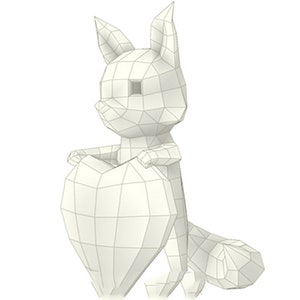 Fox, Papercraft, 3D Paper Model, Animal, Zoo, Paper Craft, Template PDF ...