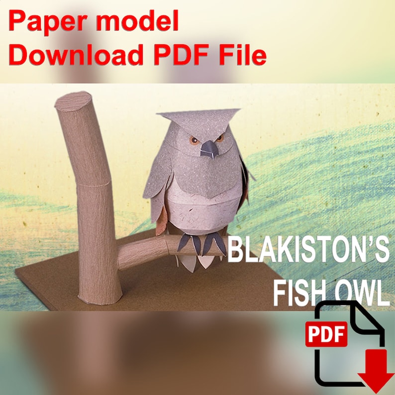 Blakiston's Fish Owl, Papercraft, 3D Paper Model, Animal, Zoo, Paper ... Blakiston's Fish Owl, Papercraft, 3D Paper Model, Animal, Zoo, Paper ...