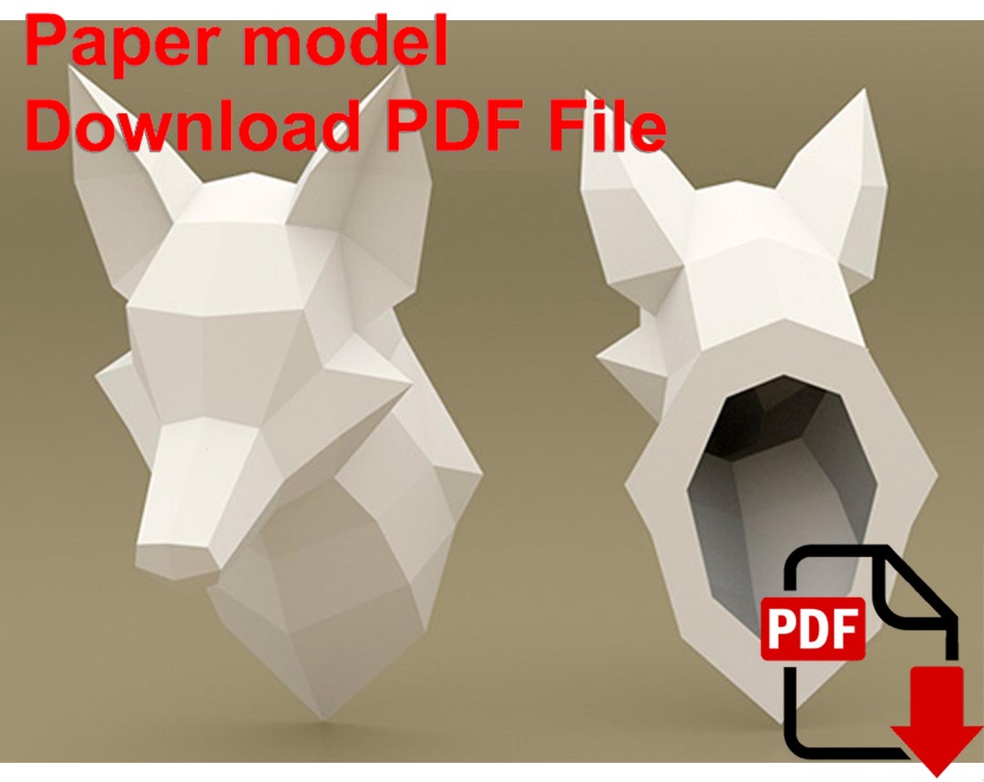Fox Head, Papercraft, 3D Paper Model, Animal, Zoo, Paper Craft ...
