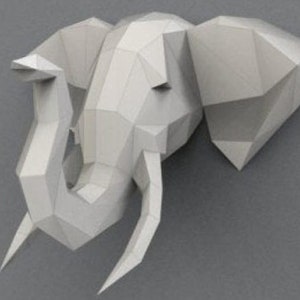 3D Paper Elephant Head Model, DIY Papercraft (PDF Template) - Etsy