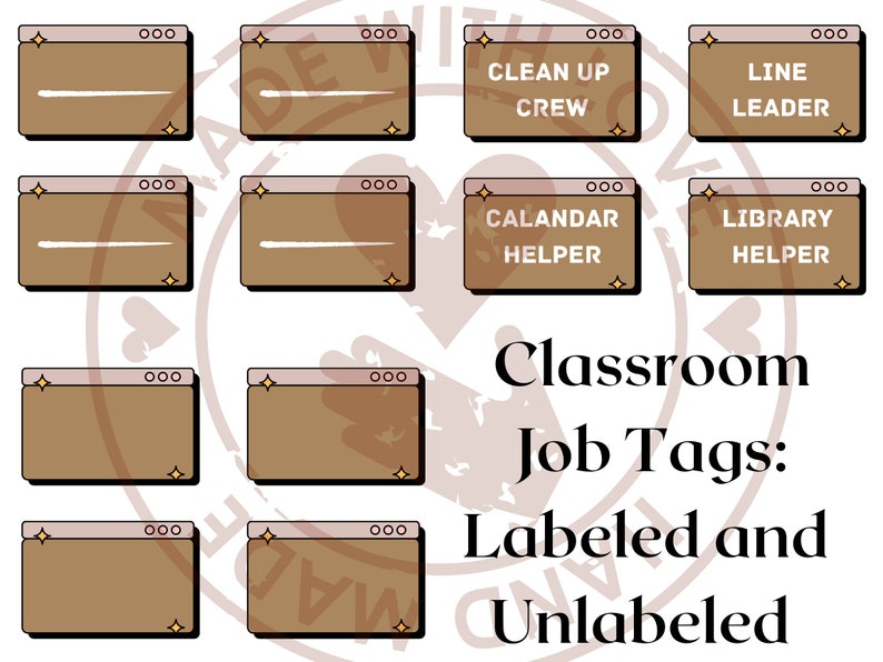 Simple Boho Class Jobs Template Printable Digital Download, Elementary ...