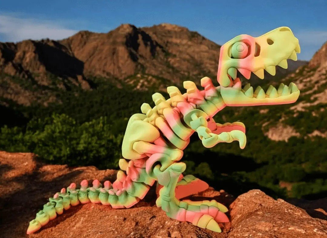 3D Printed Flexy T-rex | 3D Printed Dinosaur | Articulated Toy | 3D ...