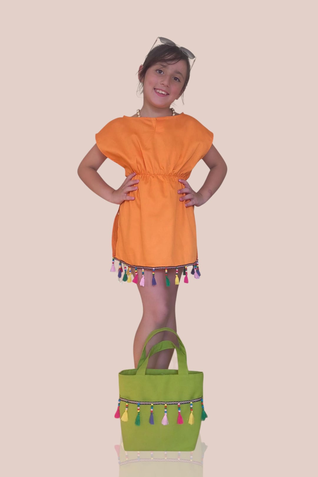 Girls Beach Pareo Dress and Bag Kids Summer Outfit and Swim Cover Up - Etsy