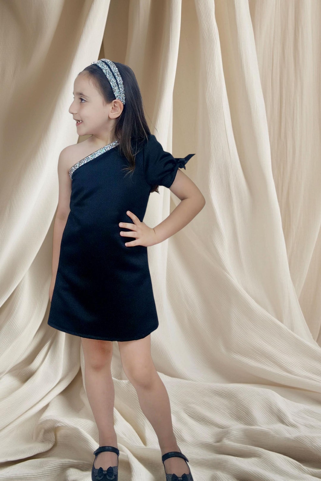 Black Kids Outfit, Black Party Dress, Black Birthday Outfit, Black Kids ...