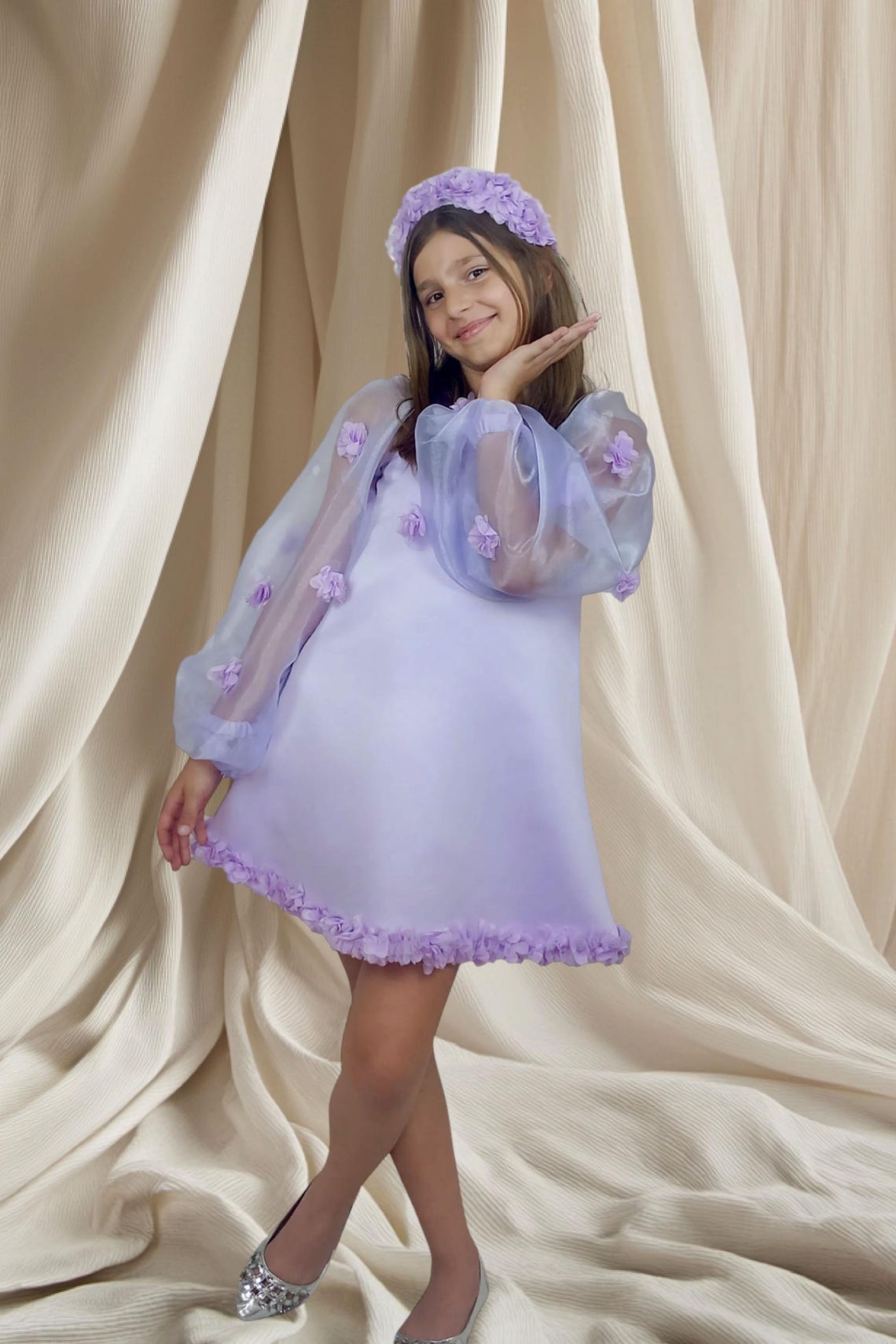 Lilac Kids Dress, Lilac Party Dress, Birthday Outfit, Christmas Dress ...