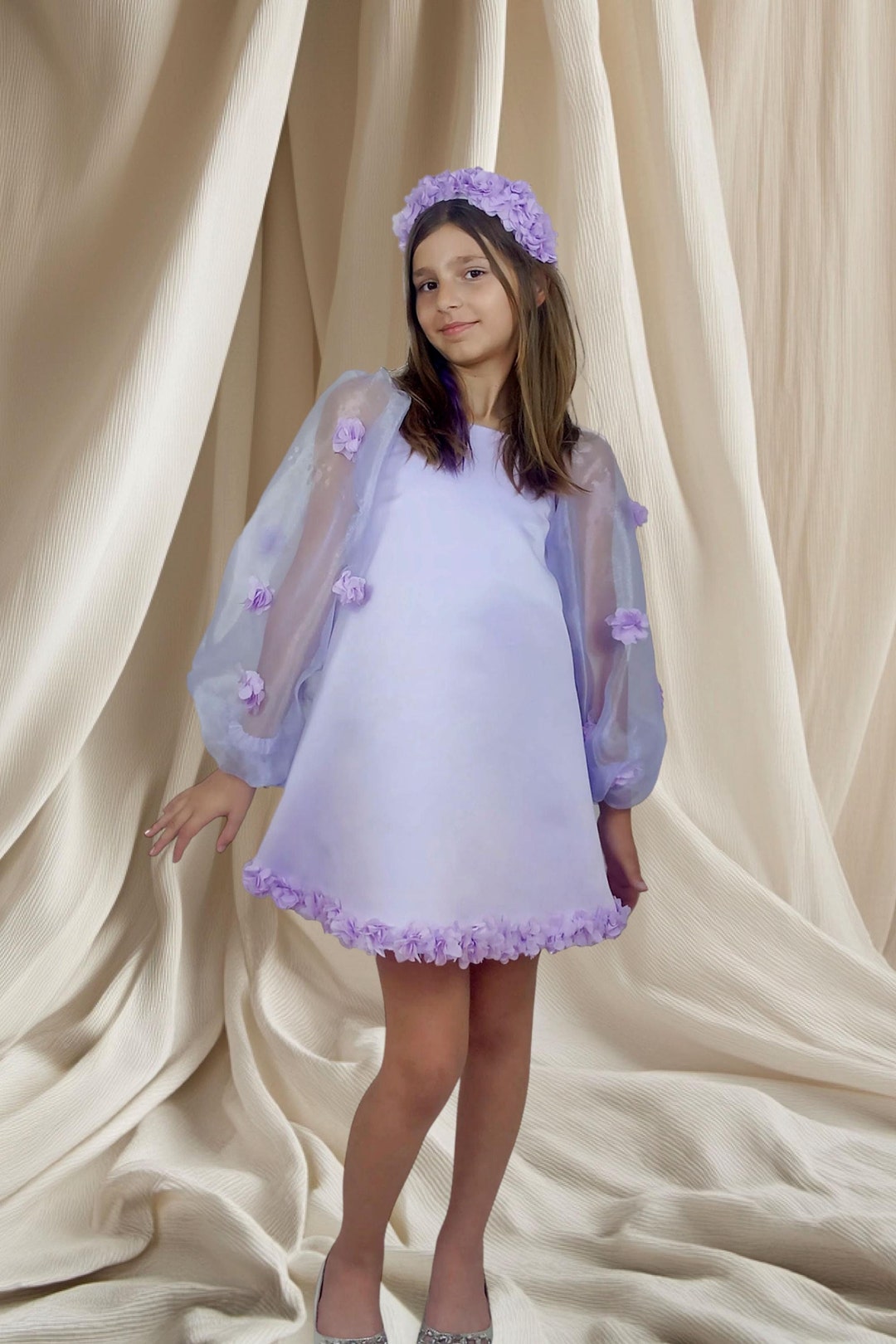 Lilac Kids Dress, Lilac Party Dress, Birthday Outfit, Christmas Dress ...